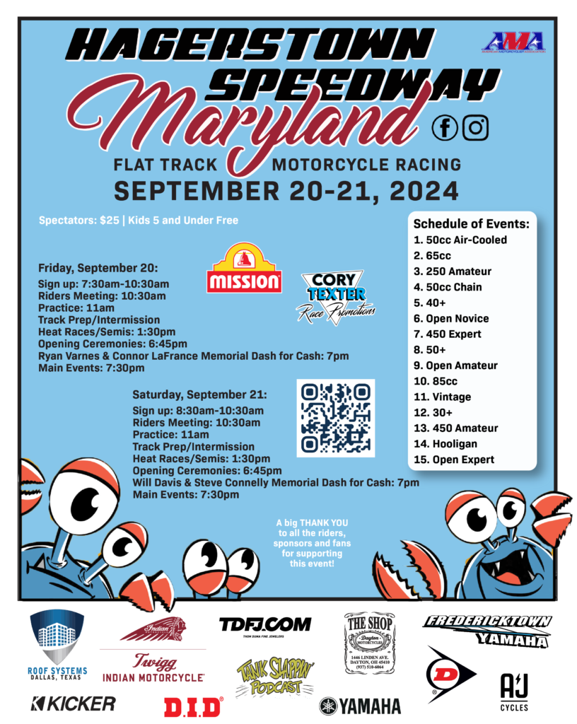 Hagerstown Speedway – Cory Texter Promotions Flat Track Race